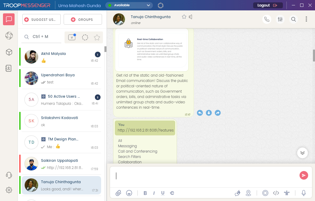 Troop Messenger Team Chat And Instant Messaging App For Business